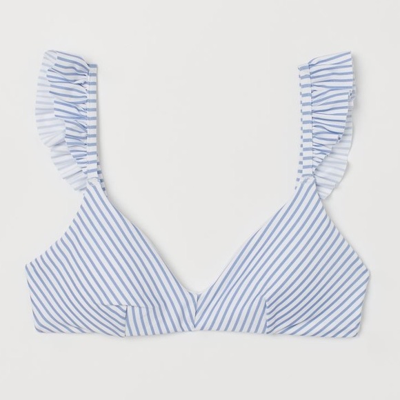 H&M | Swim | Blue Ruffle Bikini Top | Poshmark